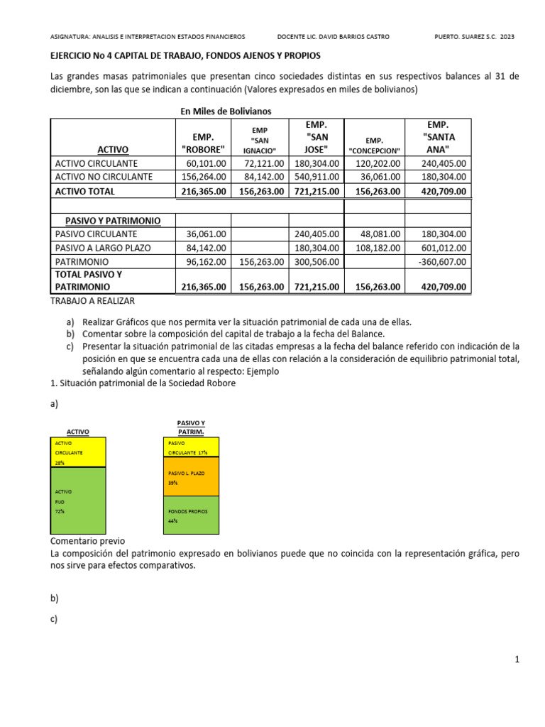 Ejercicio 4; Anal. Horizontal Ejerc. 5 y 6 | PDF