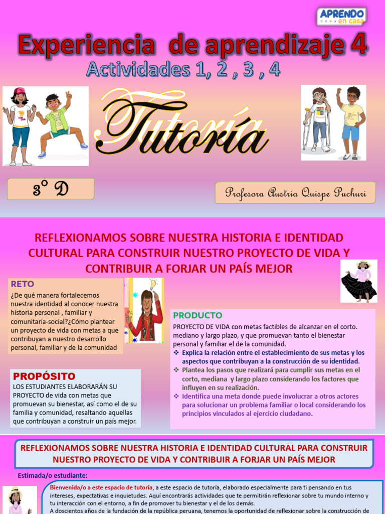 TUTORIA EXPERIENCIA de APRENDIZAJE 4 SESION 1 | PDF