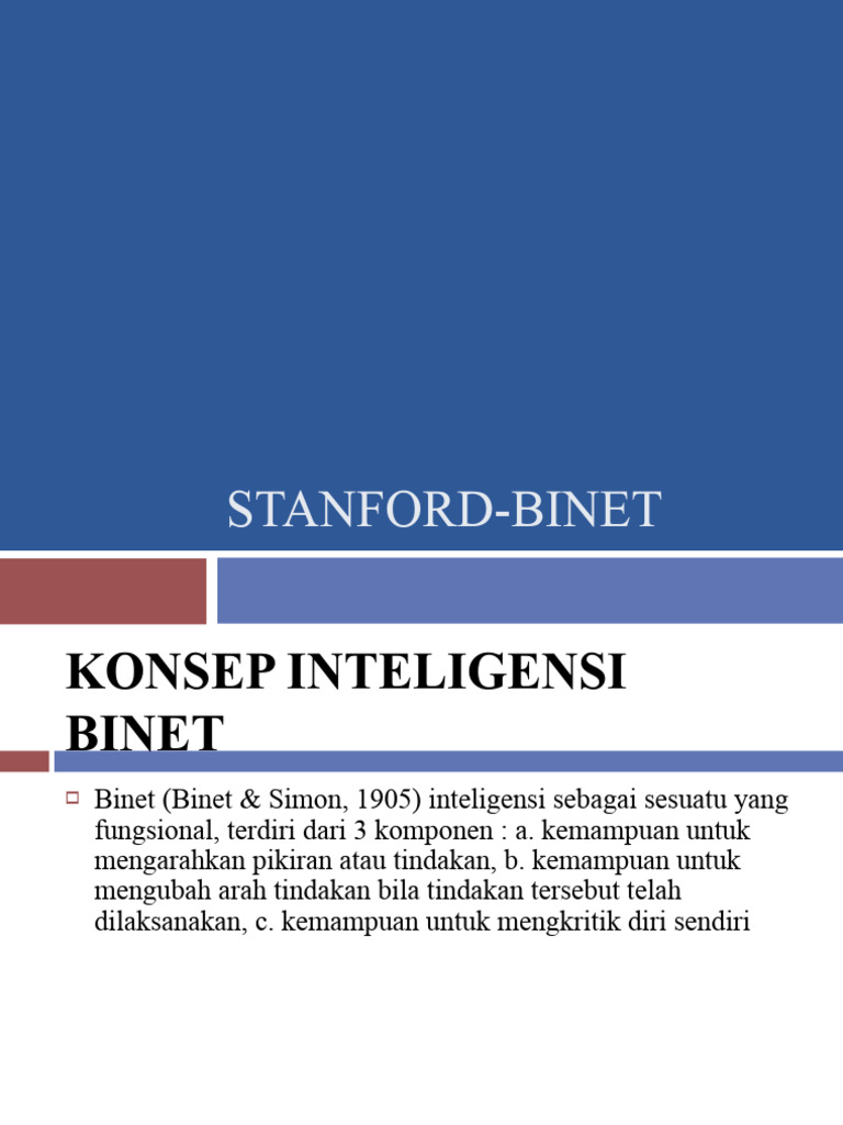 3-4. Konsep Tes Stanford Binet | PDF
