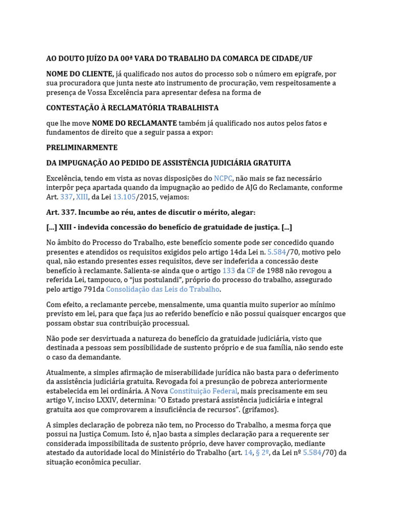 Modelo-De-Contestacao-Dano-Moral-Humilhacao | Download Free PDF | Hora ... Modelo-De-Contestacao-Dano-Moral-Humilhacao | Download Free PDF | Hora ...