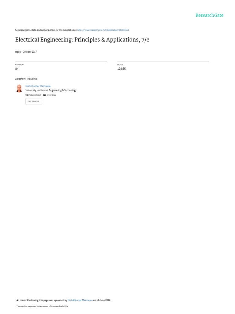 Electrical Engineering Book Acknowledgment | PDF