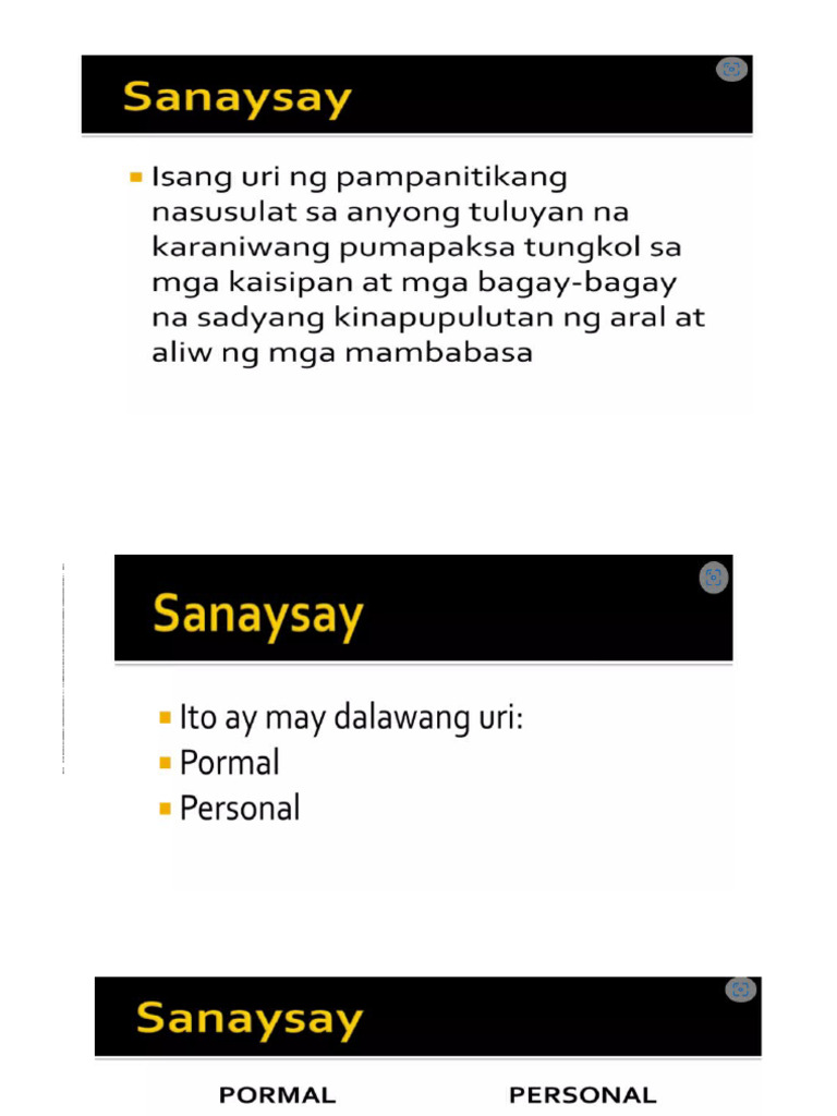 Sanaysay | PDF