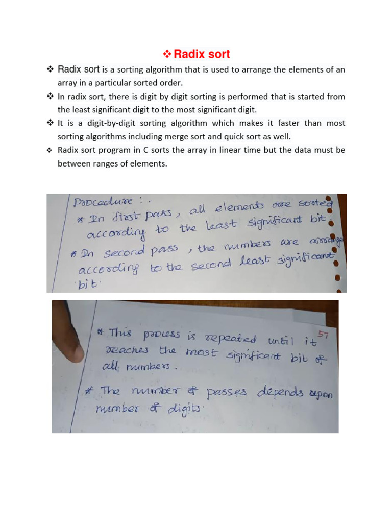 Radix Sort Algorithm in C | PDF