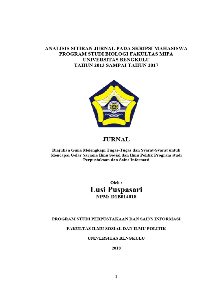 Analisis Sitiran Jurnal Pada Skripsi Mah | PDF Analisis Sitiran Jurnal Pada Skripsi Mah | PDF