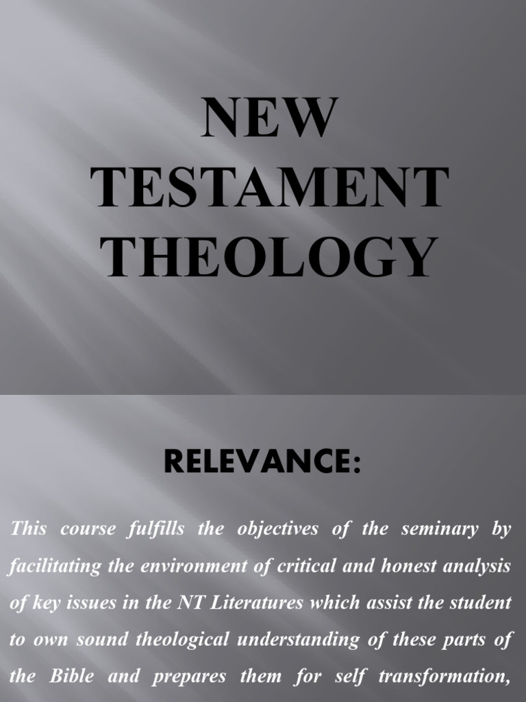 New Testament Theology | PDF
