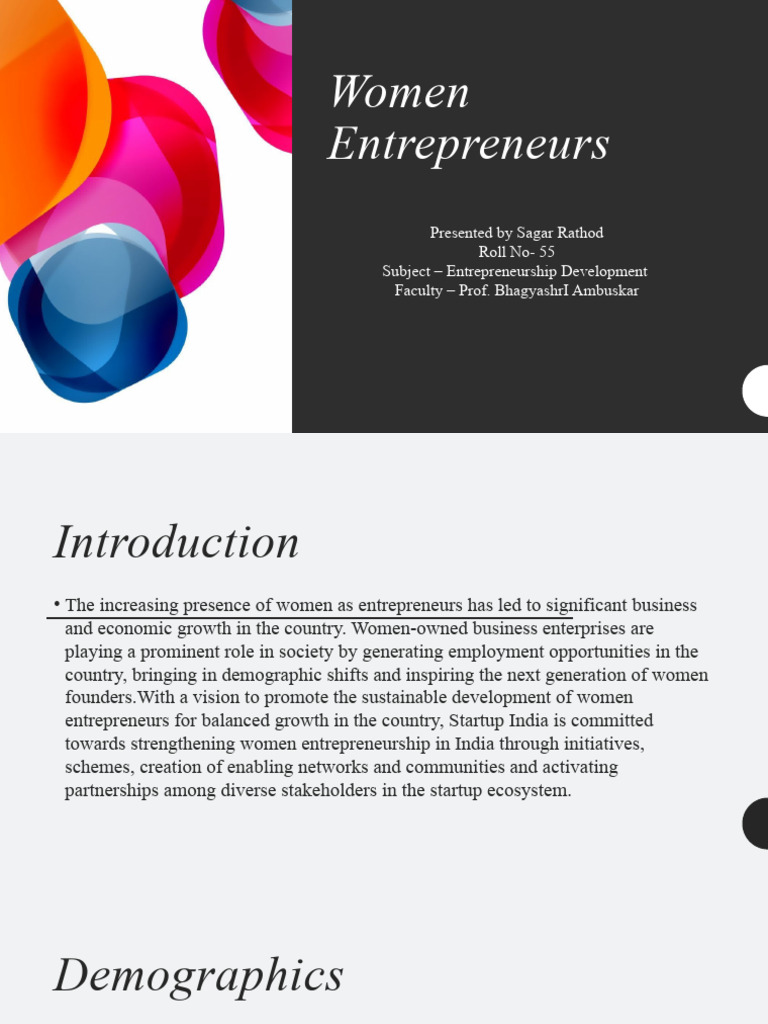ED - Women Entrepreneurs | PDF | Entrepreneurship | Startup Company