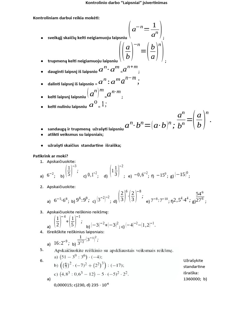 Isivertinimas Laipsniai 8kl 5 | PDF
