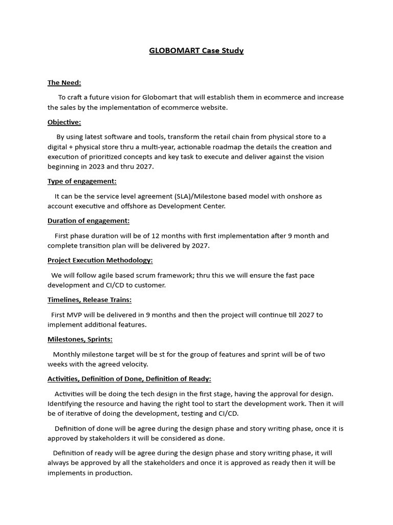 Globomart Ecommerce Transformation Plan | PDF