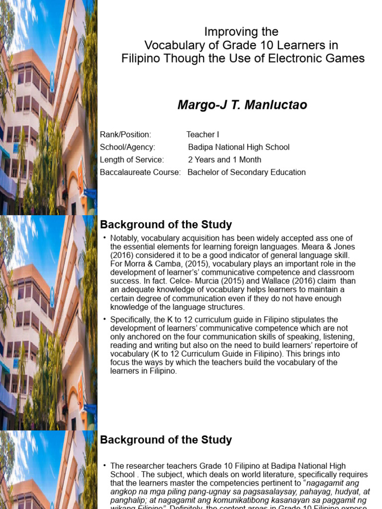 Sample Presentation2 | PDF | Vocabulary | Teachers