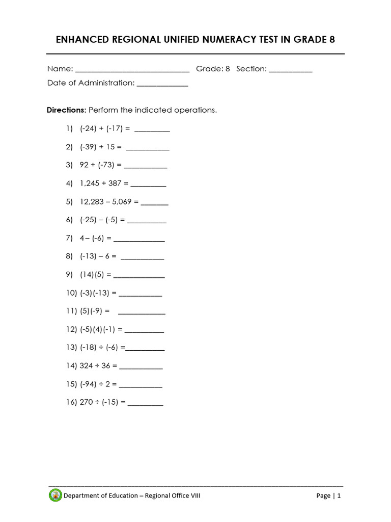 GRADE 8 Final ERUNT | PDF