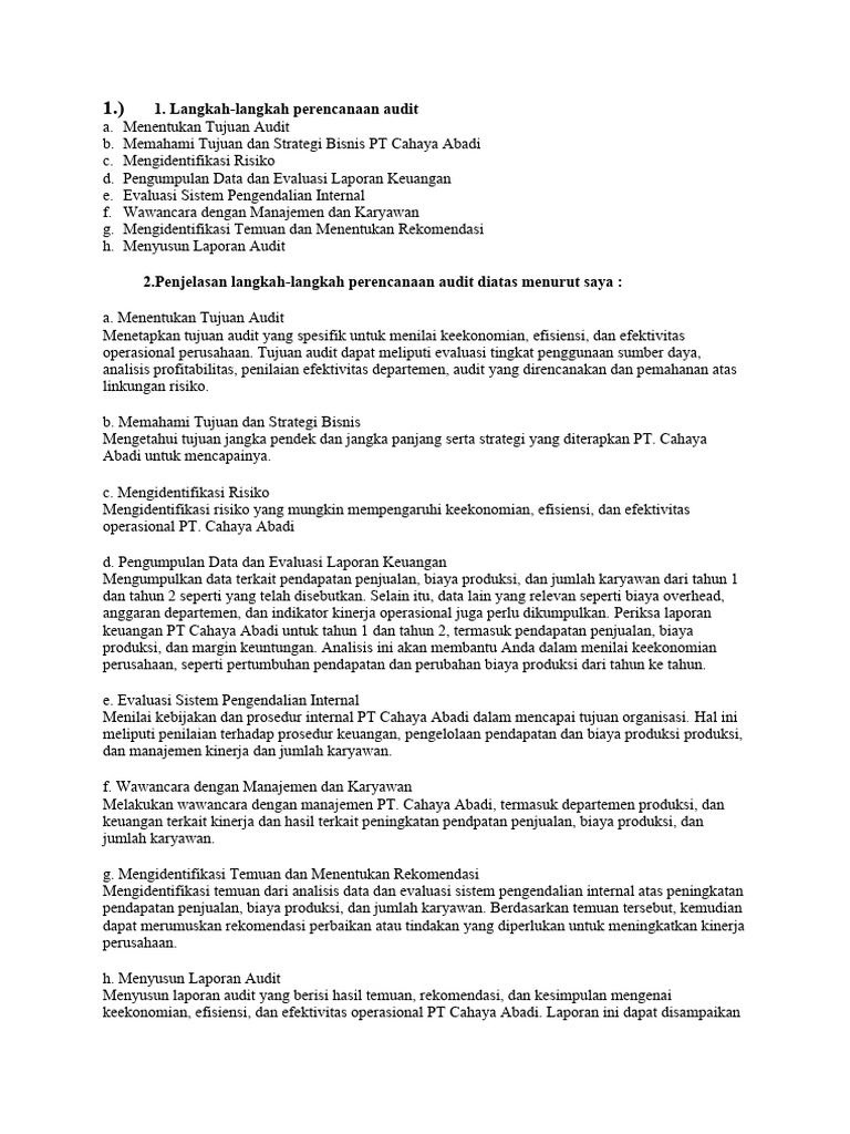 Langkah Perencanaan Audit Efektif | PDF