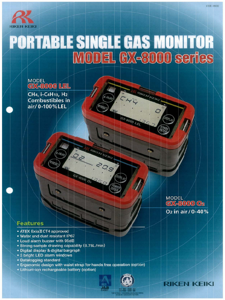 GX-8000 O2 Lel C0e-0800 | PDF