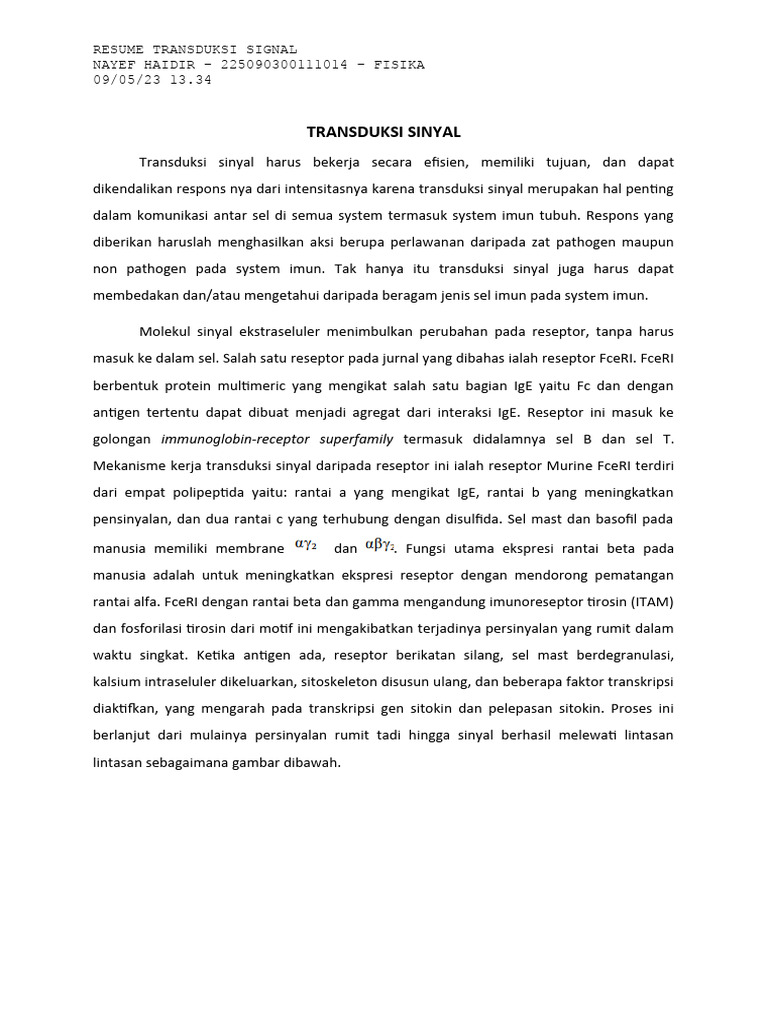 Transduksi Sinyal | PDF