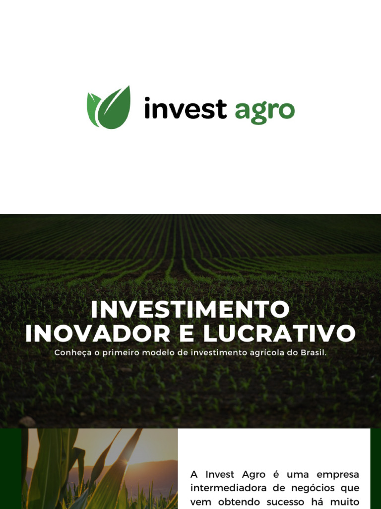 Apresentação Invest Agro | PDF | Agricultura | Dinheiro