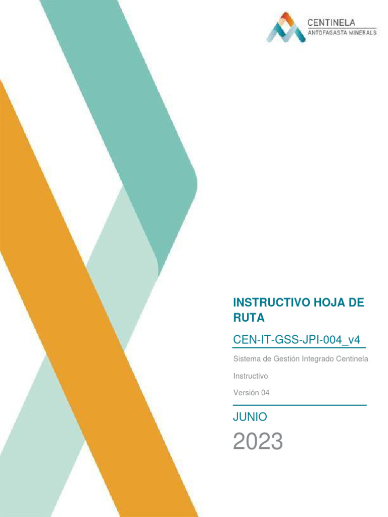 CEN-IT-GSS-JPI-004 - v4 INSTRUCTIVO HOJA DE RUTA | PDF