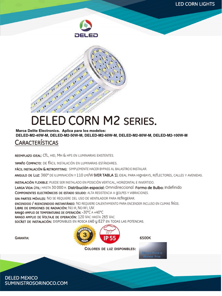 Deled M2 40 100W | PDF | Diodo emisor de luz | Ligero