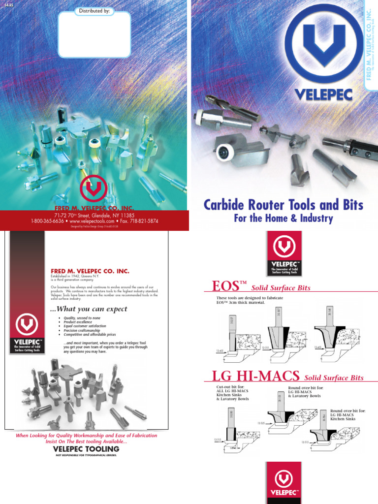 Velepec Router Bit Catalog | PDF | Tools | Industrial Processes