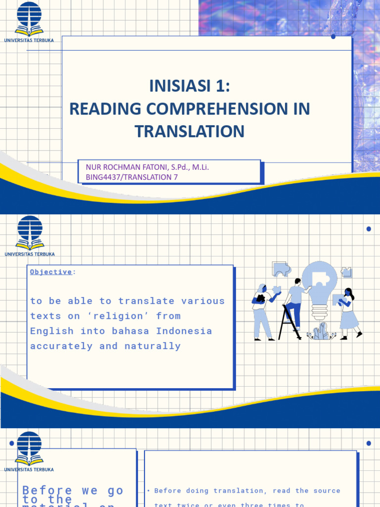 Translation 7 Inisiasi 1 | PDF | Translations | Reading Comprehension