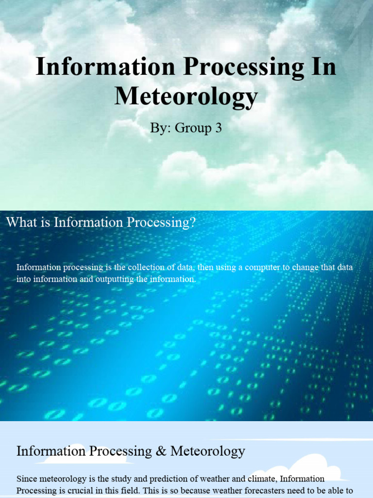 Information Processing in Meteorology | PDF | Weather Forecasting | Meteorology
