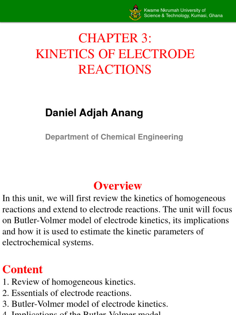 Butler-Volmer Electrode Kinetics Explained | PDF | Activation Energy ...