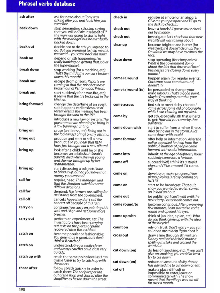 Phrasal Verbs Database Pdf