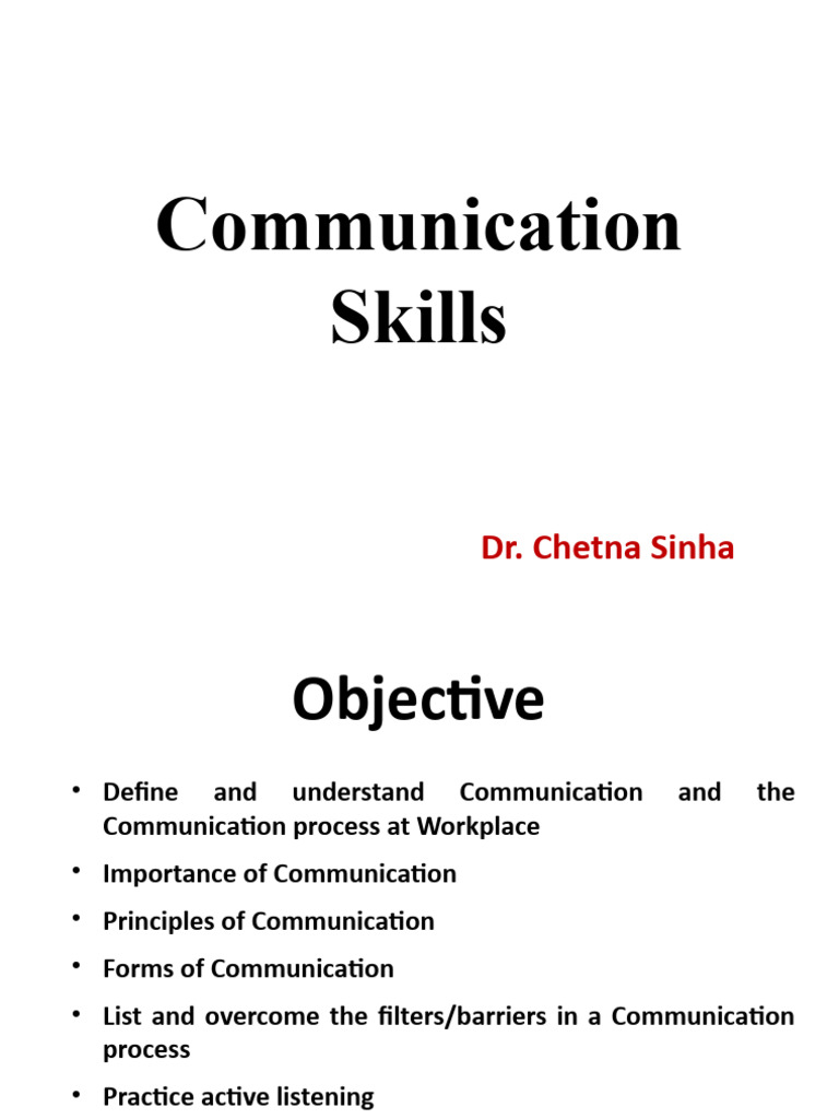 Communication Skills - Unit 1 | PDF | Communication | Information