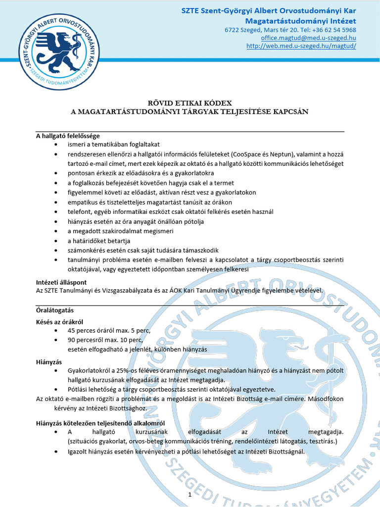 Bevez Orvtud Kodex | PDF