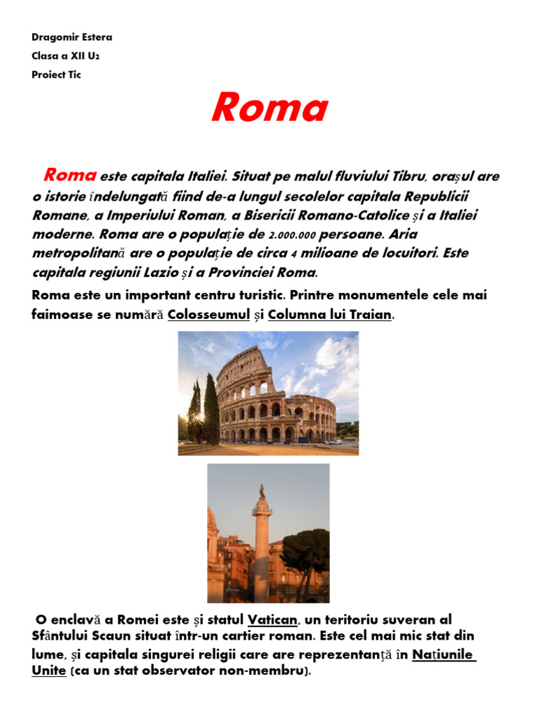 Roma - Referat Geografie | PDF