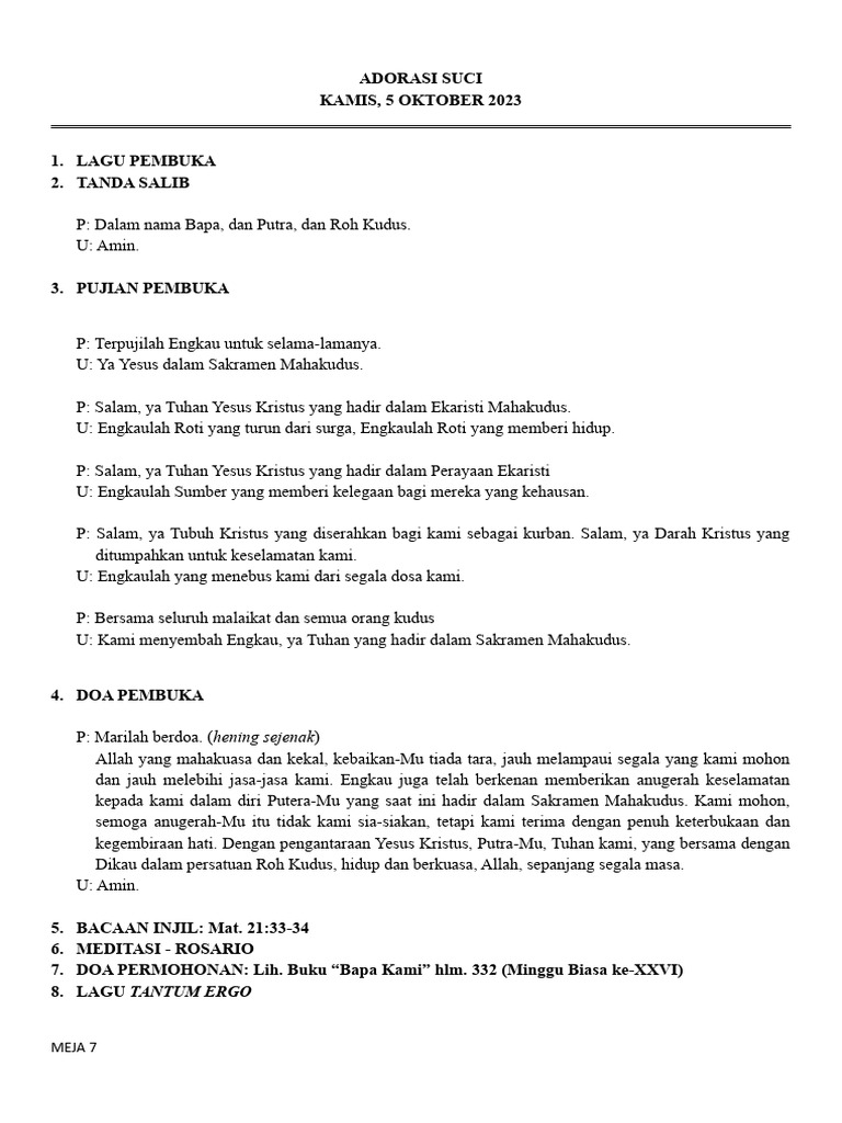 Teks Adorasi SIMUS | PDF