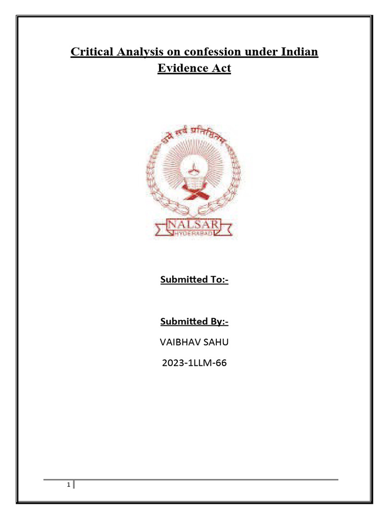 Conefession and Pioson Tree Principle | PDF | Confession (Law ...