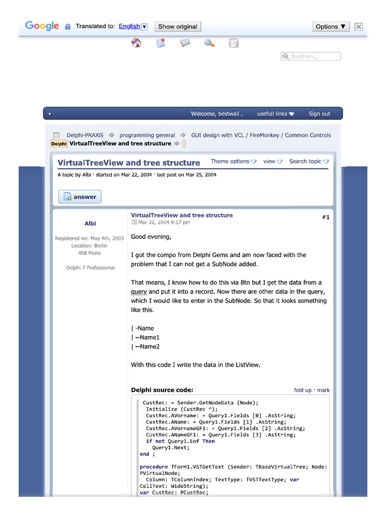 Delphi VirtualTreeView and Tree Structure - Delphi-PRAXiS | PDF