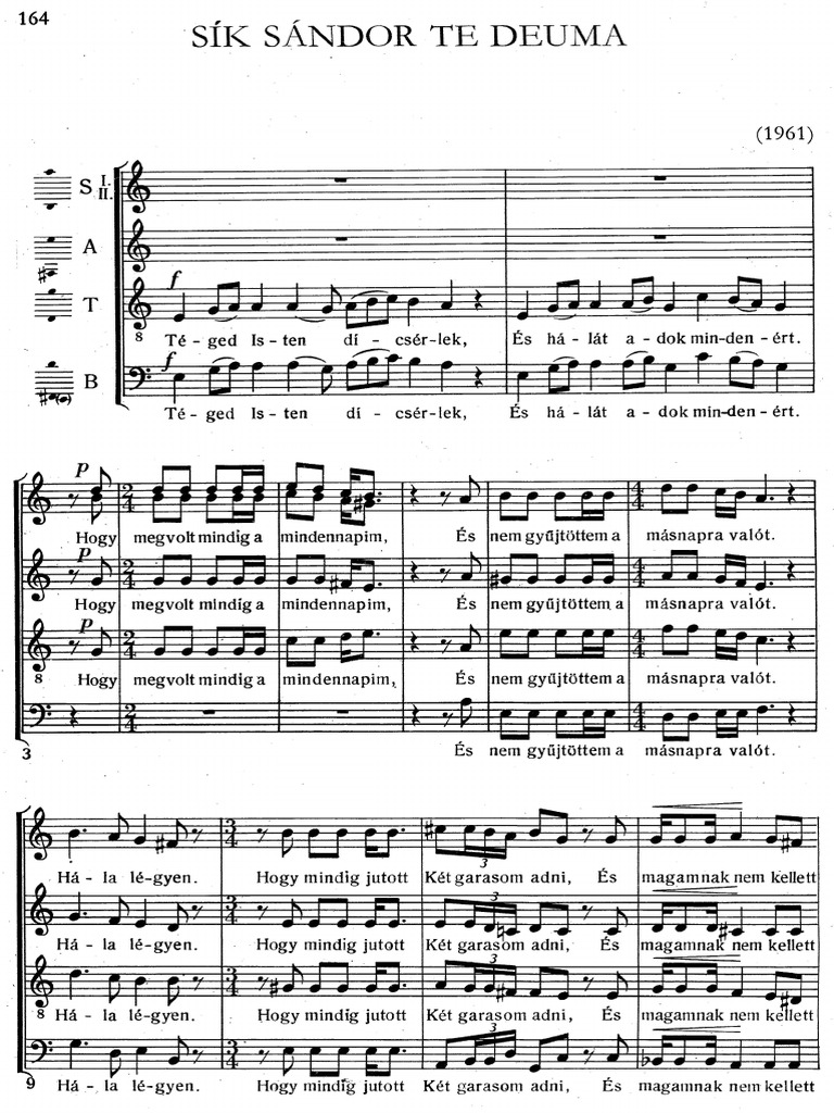 Kodály Zoltán - Sík Sándor Te Deuma | PDF