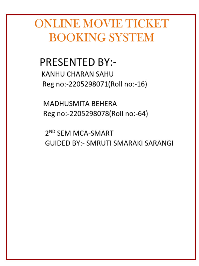 Movie Ticket Booking System Project Report | PDF | Databases | Data ...