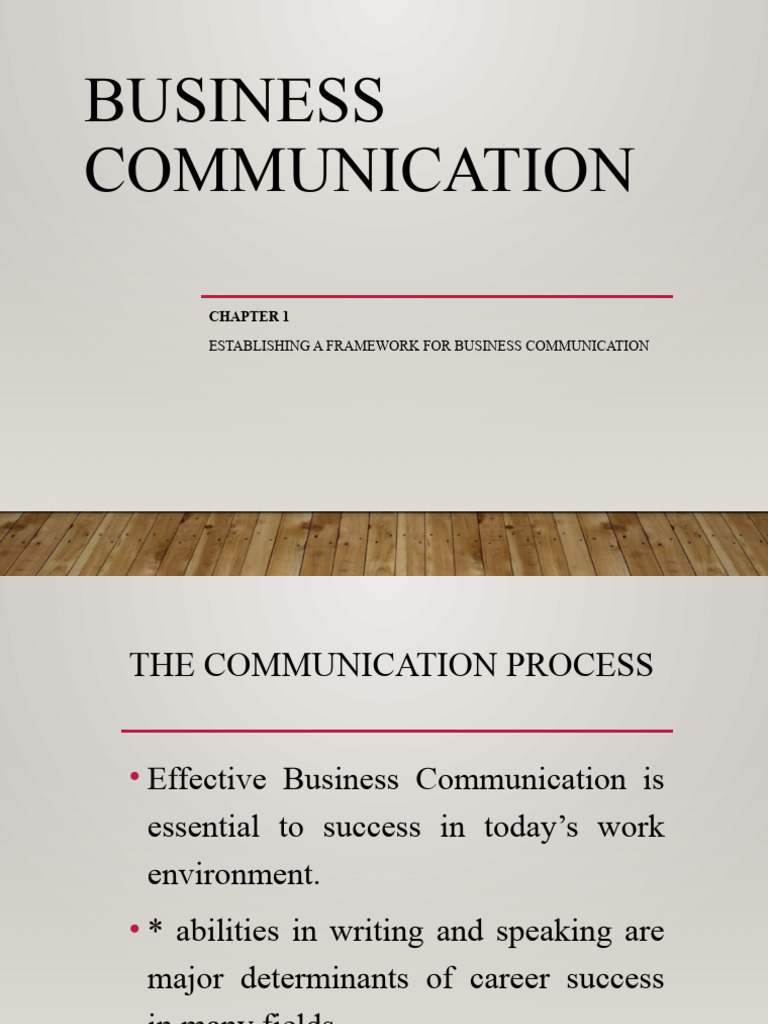 Chapter 1 Establishing A Framework For Buscom | PDF | Communication | Nonverbal Communication