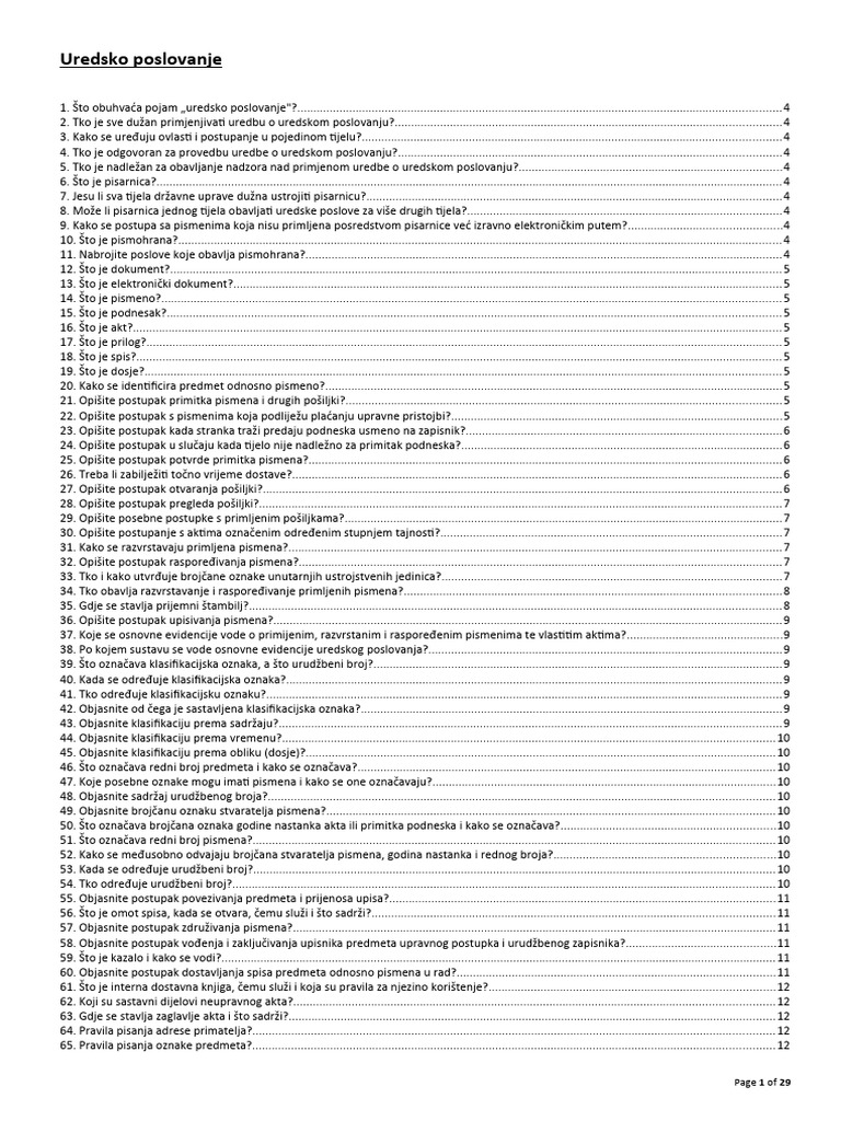 Xuredsko Poslovanje - Pitanja | PDF