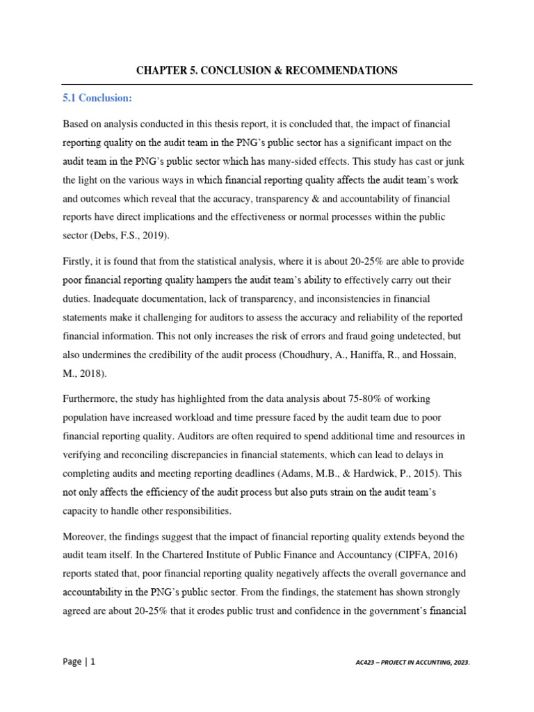 CHAPTER 5 - Conclusion & Recommendations (Topic 40) | PDF