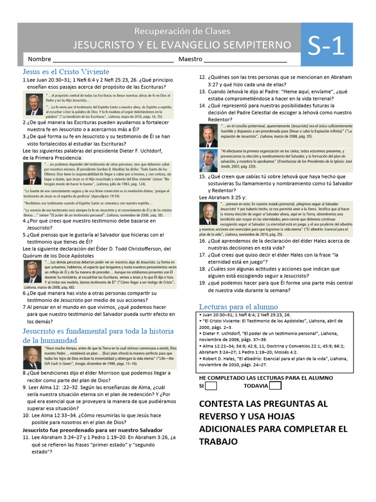 1 JES Semana 1 | PDF | Jesús | Cristo (título)