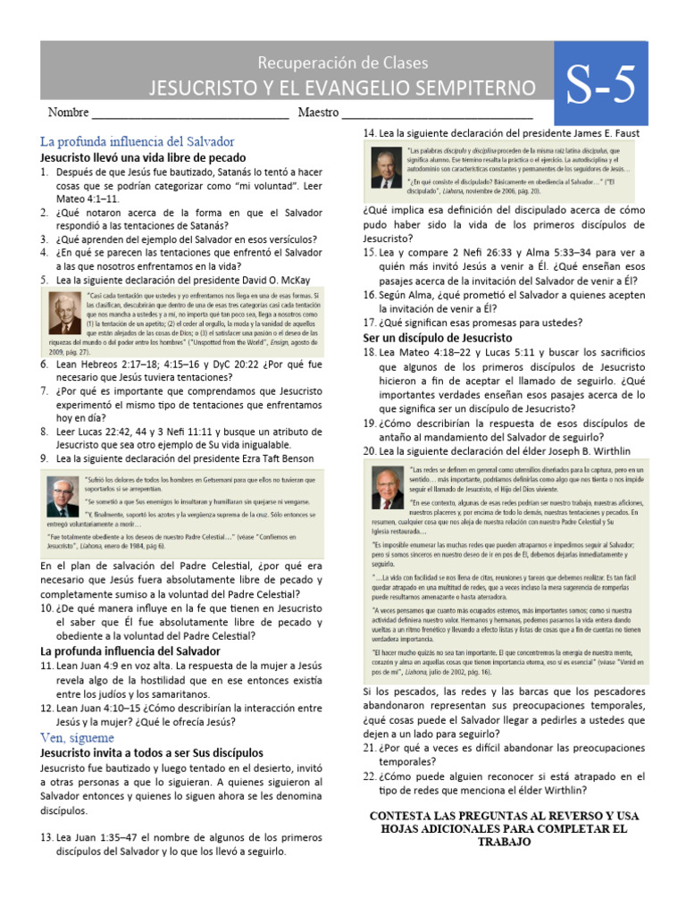 5 JES Semana 5 | PDF | Jesús | Satán