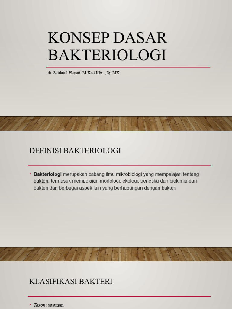 Konsep Dasar Bakteriologi | PDF
