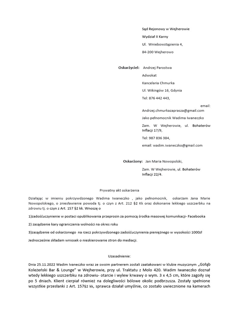 Pismo Procesowe | PDF