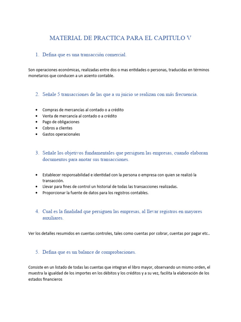 Material de Practica para El Capitulo V Teoria | PDF