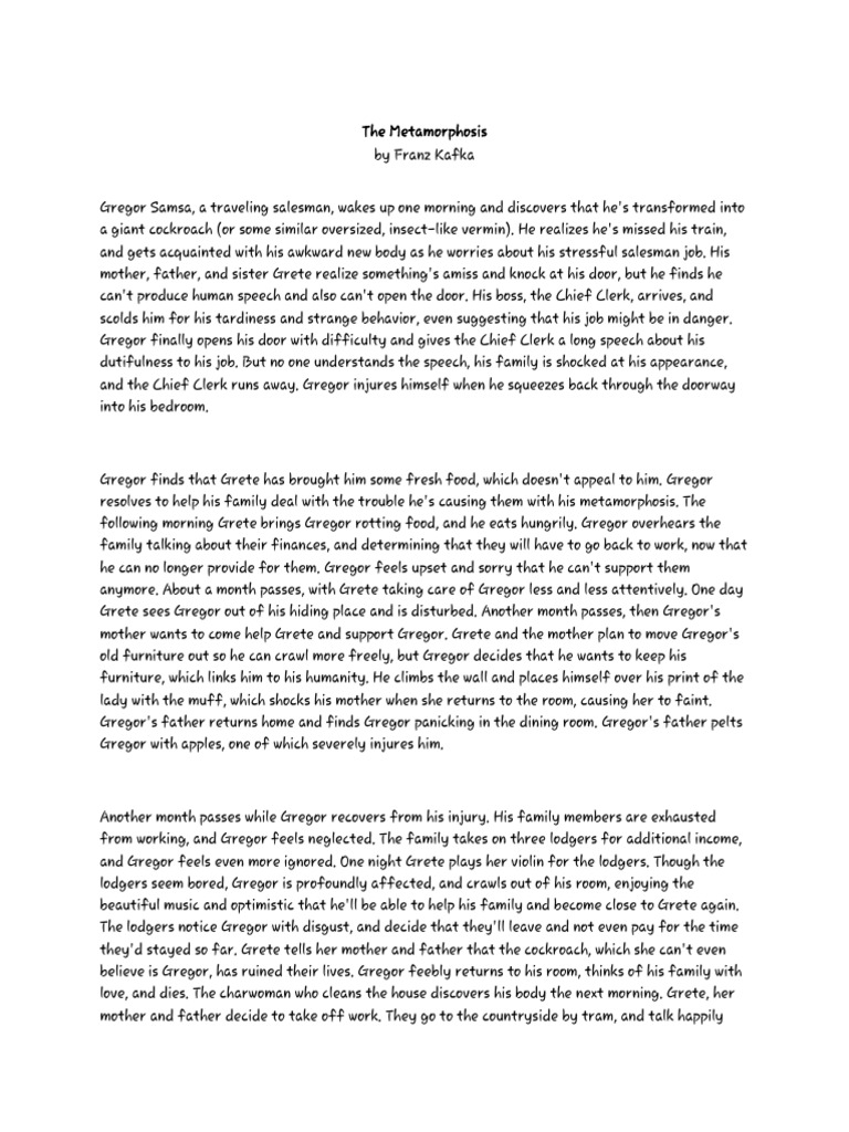 The Metamorphosis | PDF | The Metamorphosis