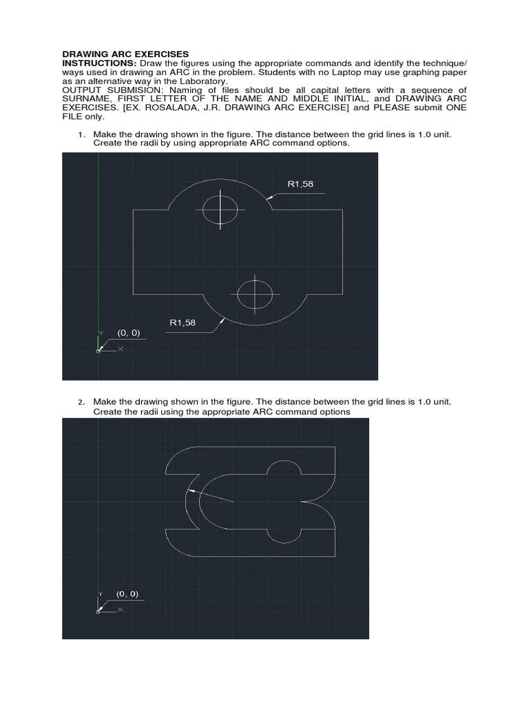 Lesson 5 Drawing Arc Exercises | PDF