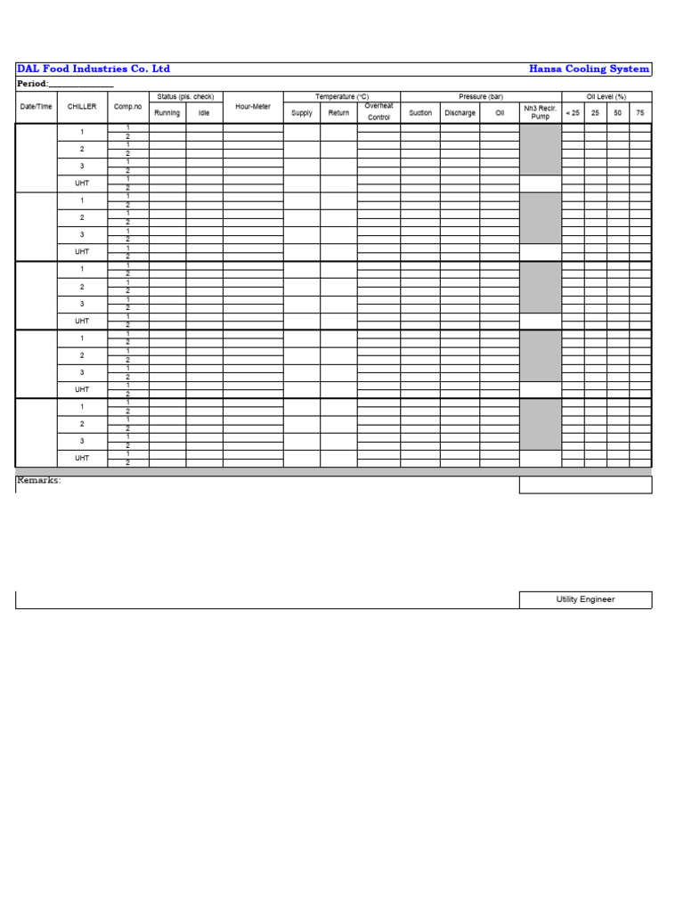 Air Compressor Logsheet Pdf