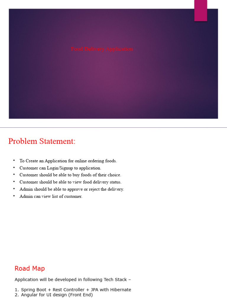 Food Delivery App Development Plan | PDF