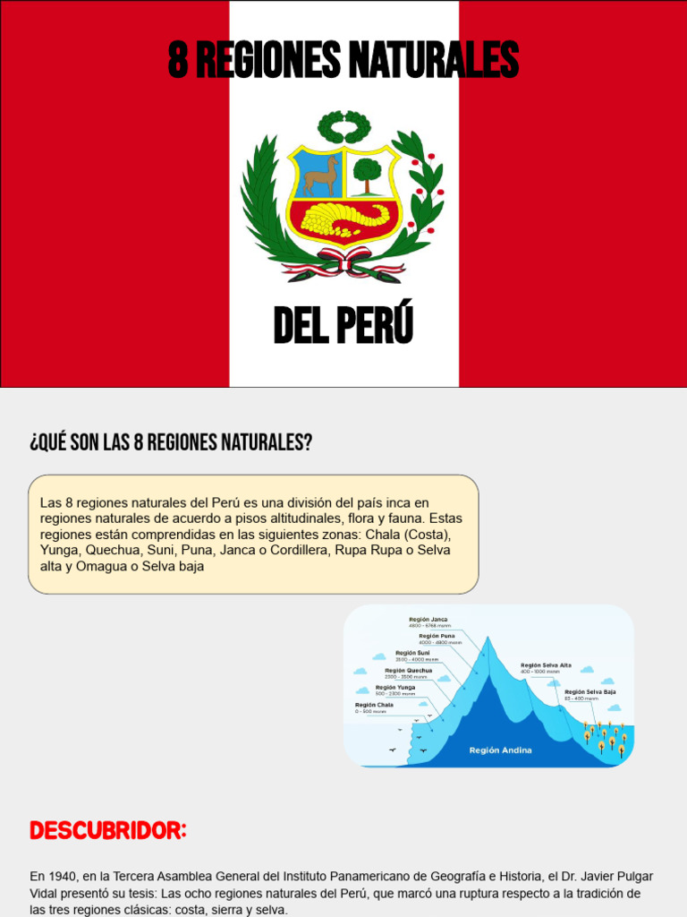 8 Regiones Naturales Del Perú | PDF | Ciencias de la Tierra | Geografía ...