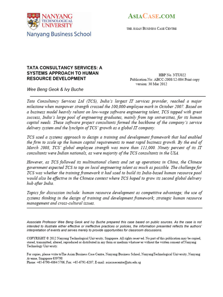 Tata Consultancy Services | PDF | Outsourcing | Employment