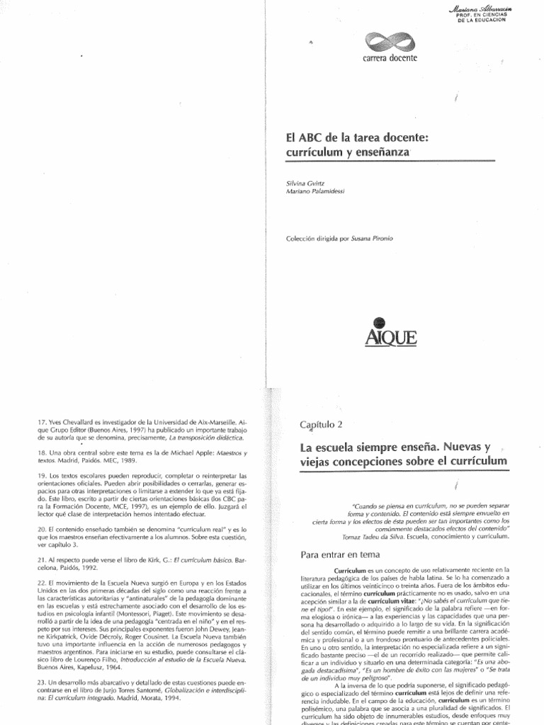 GVIRTZ - PALAMIDESSI - El ABC de La Tarea Docente - Capítulo 2 | PDF