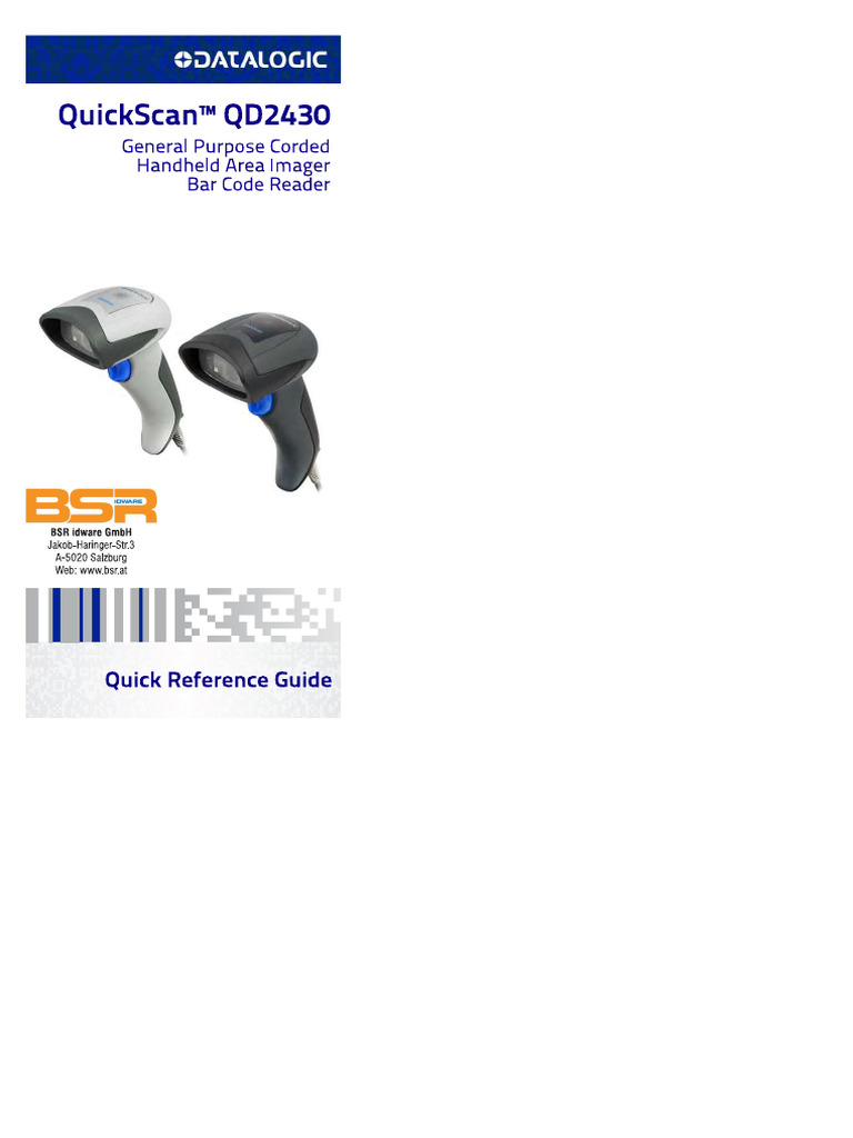Manunal - Pistola Lectora Datalogic Quickscan Qd2430 | PDF