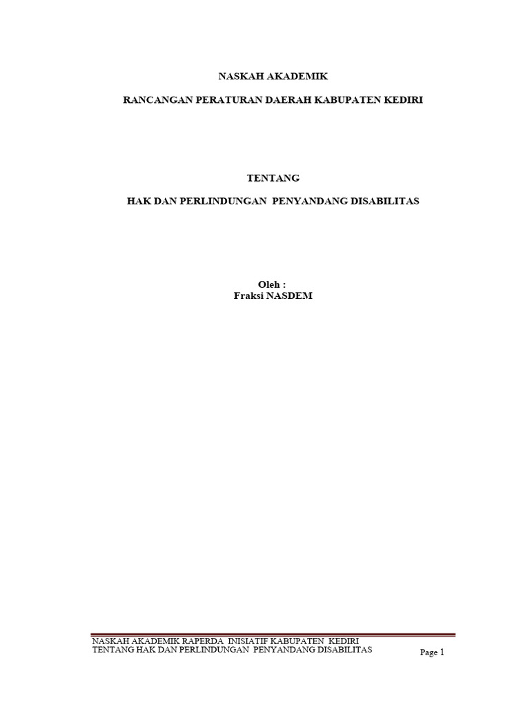 naskah akademik raperda disabilitas | PDF